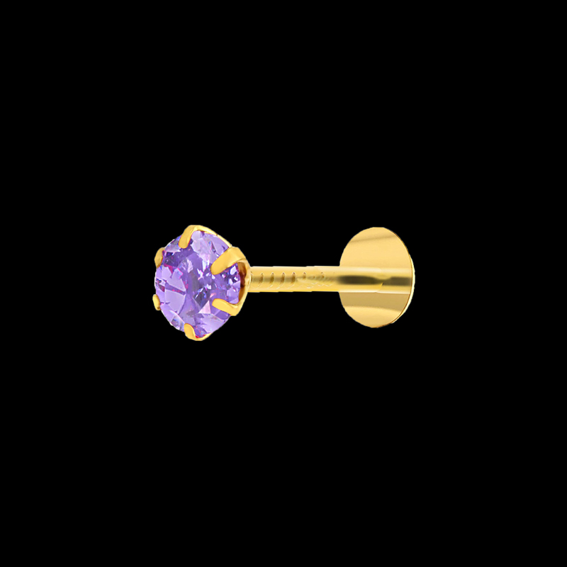 Gold Nose Pin Single AD Blue Stone – Nakful House