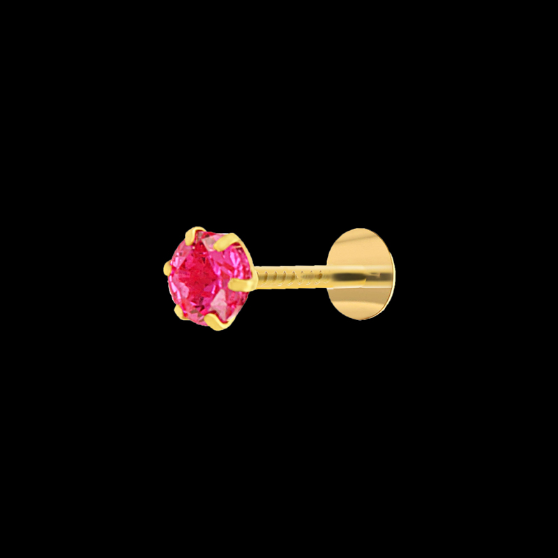 Gold Nose Pin Single AD Pink (Deep) Stone. – Nakful House