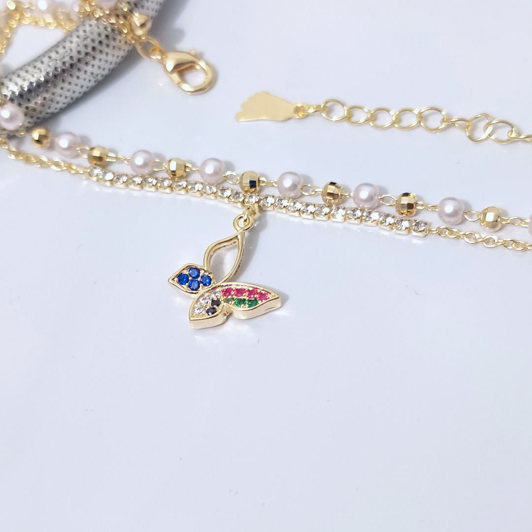 Double Bar Sweet Butterfly Payal Best GP Color China Imported High ...